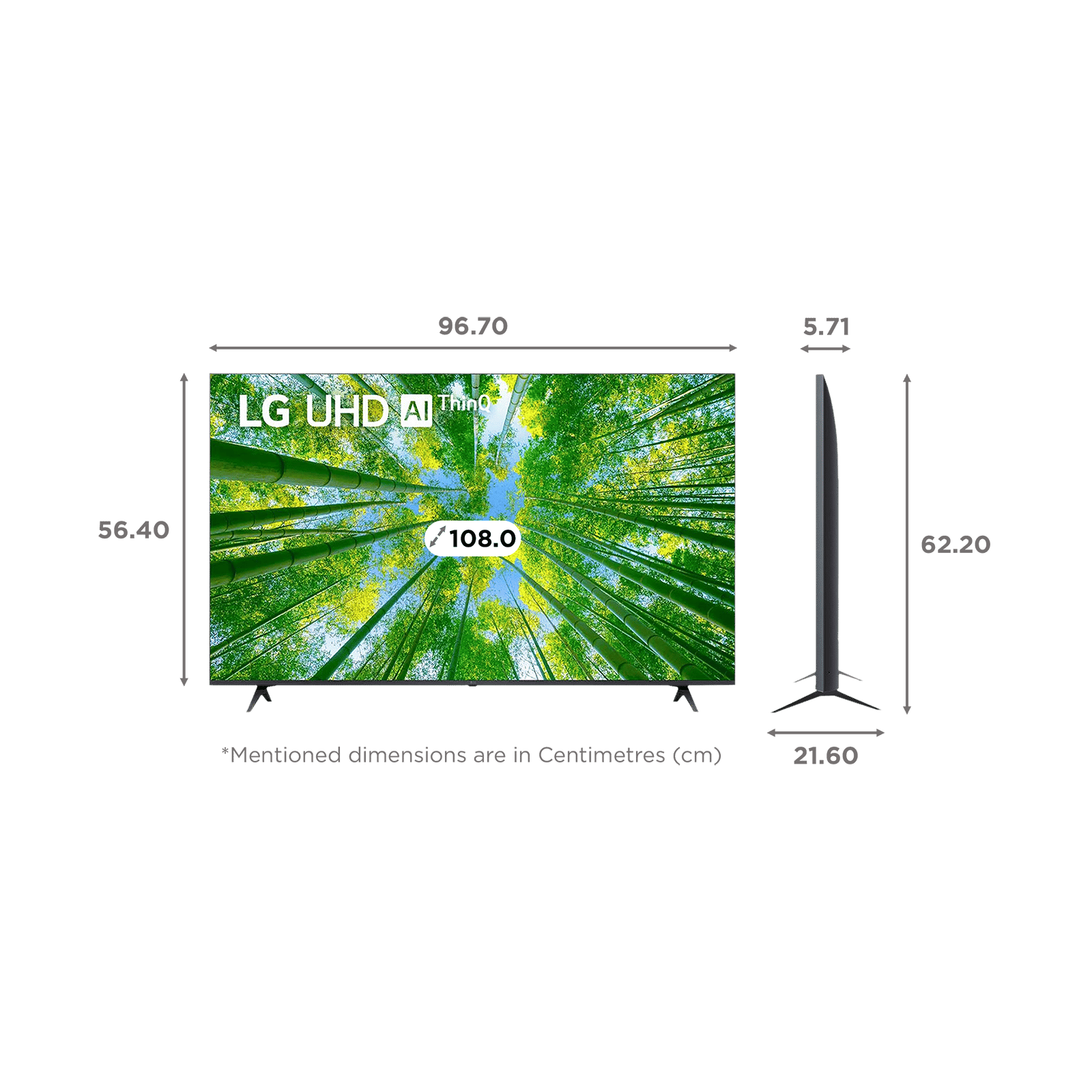 Buy LG UQ8020 108 cm (43 inch) 4K Ultra HD WebOS TV with 2.0 Channel Speaker Online - Croma